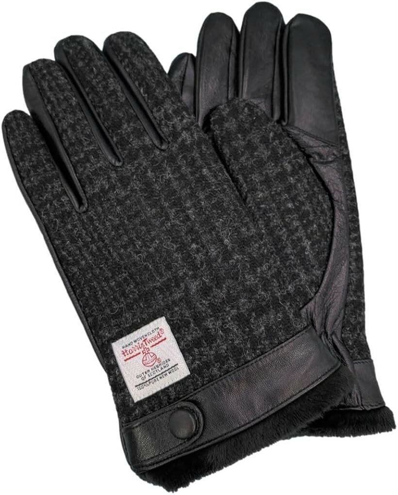 バリエーションコード : 2b23npqg6k商品コード2b93u2vx5r商品名ハリスツイード HARRIS Tweed x羊革手袋 メンズ スマホ対応 裏ボア グレンチェック HBGL008 BKCブランドnature et evolu...
