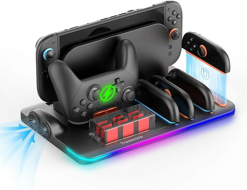 バリエーションコード : 2busgw3twn商品コード2but33cnfn商品名革新的 6 In 1 排熱＆充電＆収納 Switch 2 Pro ＆ ジョイコン用の冷却充電器 ニンテンドースイッチ2用の 3H急速充電スタンド 排熱ファン内...