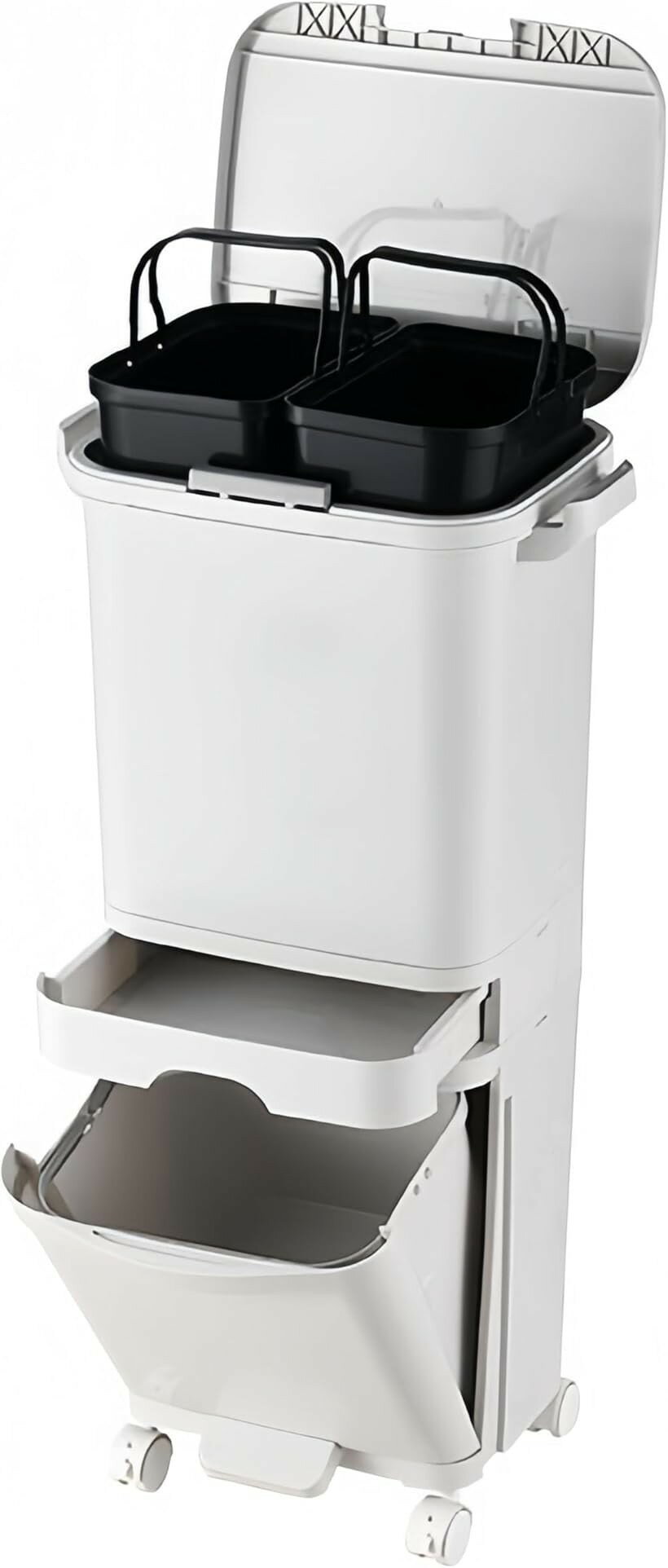 バリエーションコード : 2bu4l4v10q商品コード2bu4l45x5p商品名ゴミ箱 ダストボックス 分別 ペダル式 フタ付き スリム 3段 4分別可能 キャスター付き ワンタッチ開閉 大容量 消臭 密閉 衛生 組立品ブランドAethe...