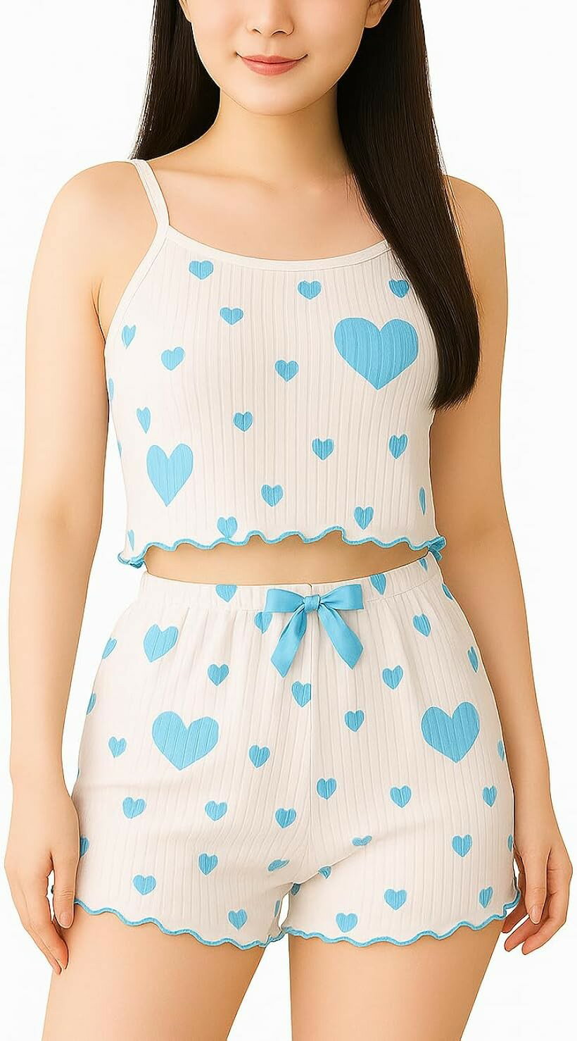 バリエーションコード : 2bu916h1tl商品コード2bu91i0ond商品名ルノン 女装 下着 上下セット 男の娘 ギャルキャミソール/ショート パンツ / 2点セット可愛い ハート柄 おとこの娘 服 コスプレ 寝巻き パジャマ 部屋...