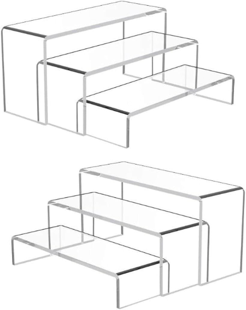 商品コード2bu9sr9hws商品名アクリルスタンド 透明展示台 6個入 3個＊2セットフィギュアスタンド 段差ディスプレイ コレクションラック コの字ラック 陳列台 ライザースタンド 撮影用ブランドSolvantaカラークリア「3サイズx...
