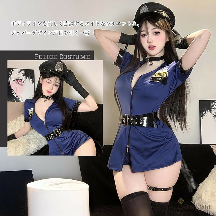 バリエーションコード : 2buq80j4l1商品コード2buq839xpl商品名ポリス コスプレ レディース セクシー オールインワン ベルト 帽子 3点セット ハロウィン イベント 衣装 コスチュームブランドCedarEight(シダー...