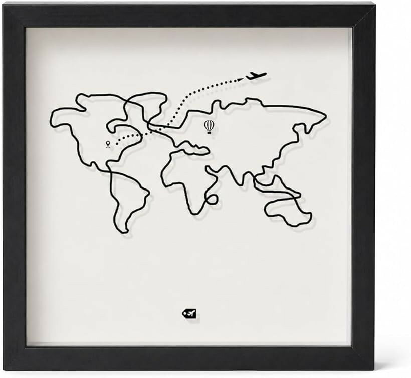 バリエーションコード : 2brxrtgn04商品コード2brxugsnri商品名《旅の記憶を立体で飾る》 チケットボックス メモリーコレクションフレーム フォトフレーム 立体 世界地図 旅行の思い出整理 ギフトにも使えるインテリアフレーム...