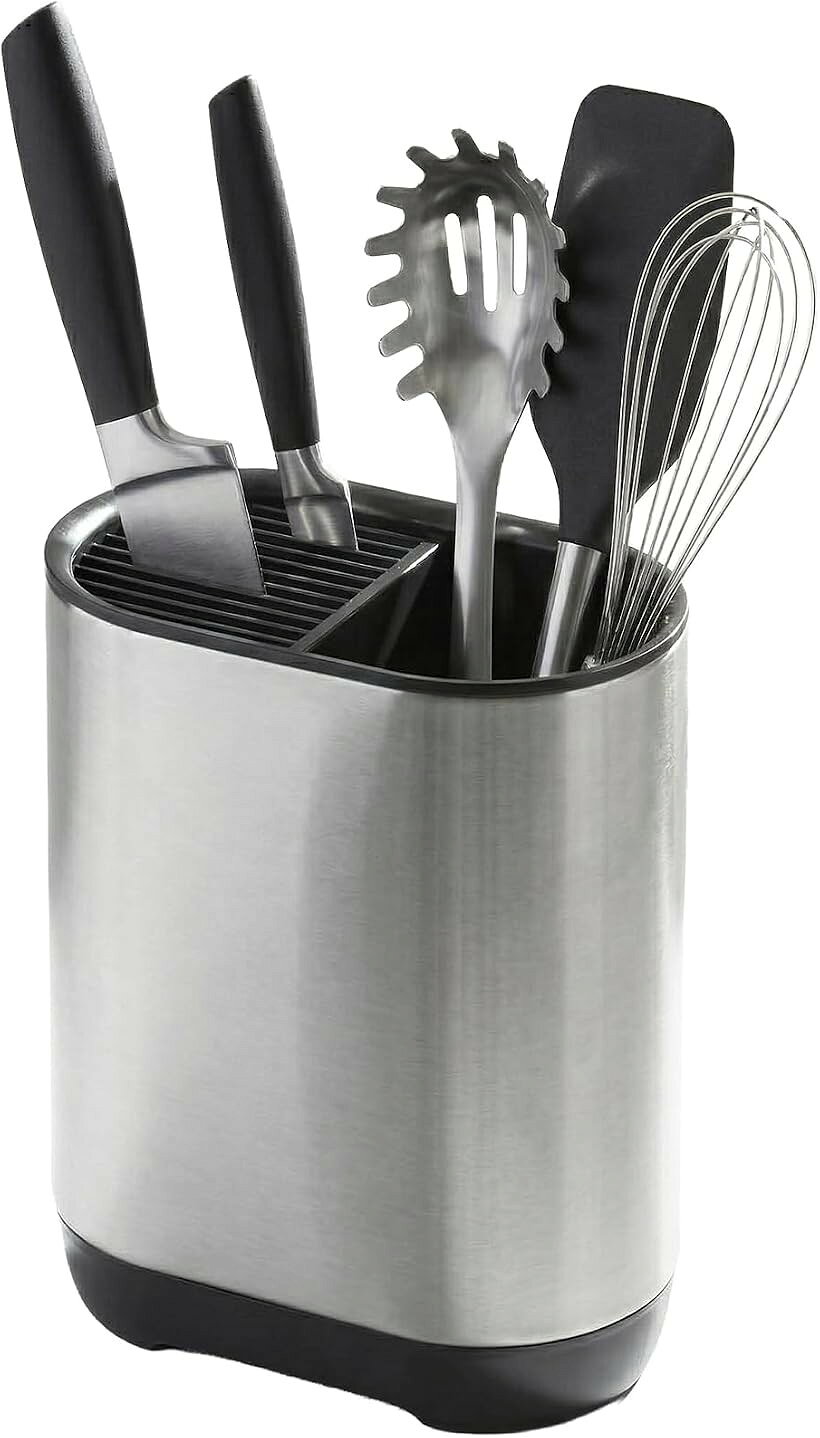 商品コード2brs6lktj3商品名キッチンツールスタンド ステンレス 水切り 包丁立て シンプル 洗える コンパクト シルバー 縦型ブランドmoseyカラーシルバー「洗練されたモダンな佇まい」ステンレスのシルバーとブラックのアクセントが調...