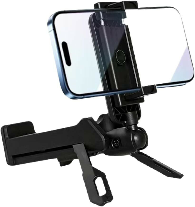 商品コード2bk56pggkh商品名スマホスタンド 飛行機 新幹線 クランプ式 卓上 三脚 3WAY 軽量145g 折りたたみ 厚手ケース対応ブランドアチスメルカラーブラックサイズ等コンパクト「挟めない環境でも安心の3WAY仕様」 飛行機の...