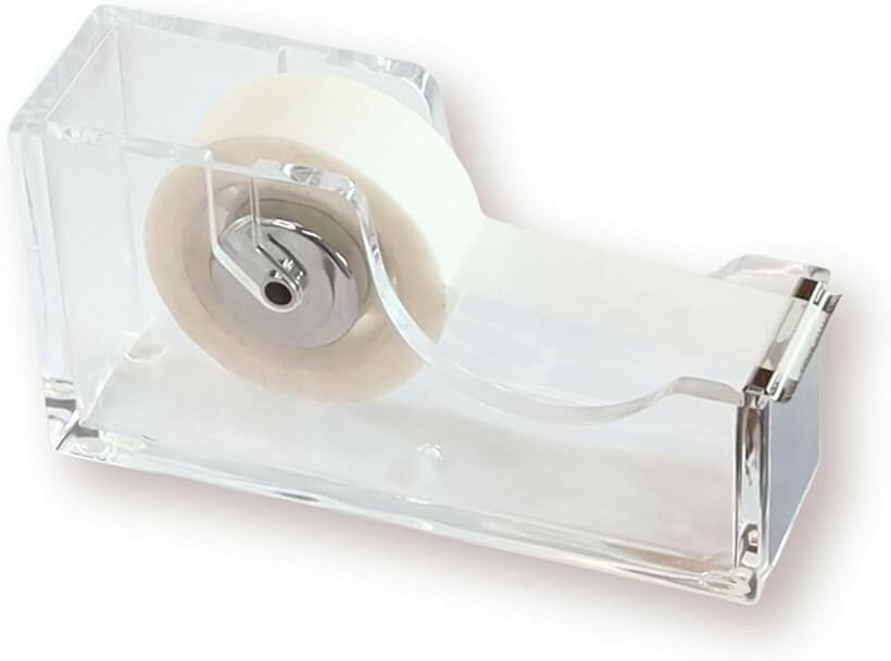 バリエーションコード : 2brrd4klo0商品コード2brrd29g10商品名セロテープカッター台 ミニ テープカッター 小巻 アクリル 透明 テープホルダー 卓上 丈夫ブランドレタヤカラーシルバー「クリスタルのような透明感」高品質なア...