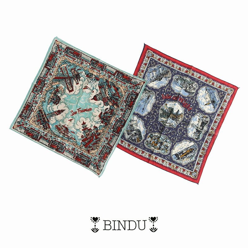 メーカー希望小売価格はメーカー商品タグに基づいて掲載していますBINDU - ビンドゥ - COTTON VOILE MAP BANDANAコットンバンダナ(50×50)26BBB1312SF/26BBB1312WIGHT 世界の名所を表現...