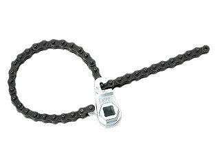 KTC ( 京都機械工具 ) チェーン型オイルフィルタレンチ AE502 プロの方から初心者まで 【用途】・普通車〜大型車のカートリッジ式オイルフィルタの取り外し。【特徴】・小型、軽量・作業環境に応じて、12.7sq.スピンナハンドル　また...