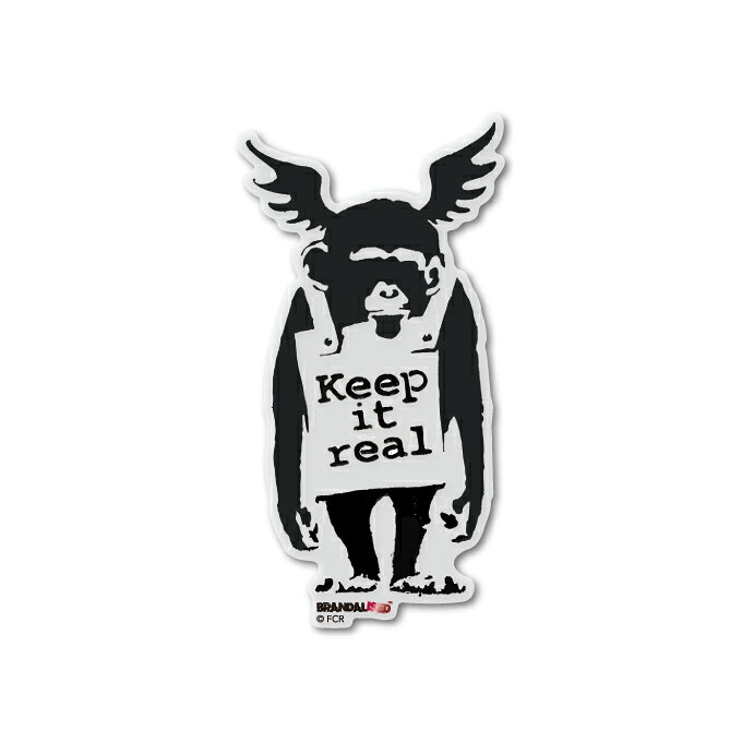 【透明ステッカー Sサイズ Keep It Real Monkey】 匿名のストリートアーティスト 『バンクシーの作品にフィーチャーしたブランドBRANDALISED』 のステッカーに、第二弾が登場！ 話題のアートは貼るだけでお洒落な雰囲気...