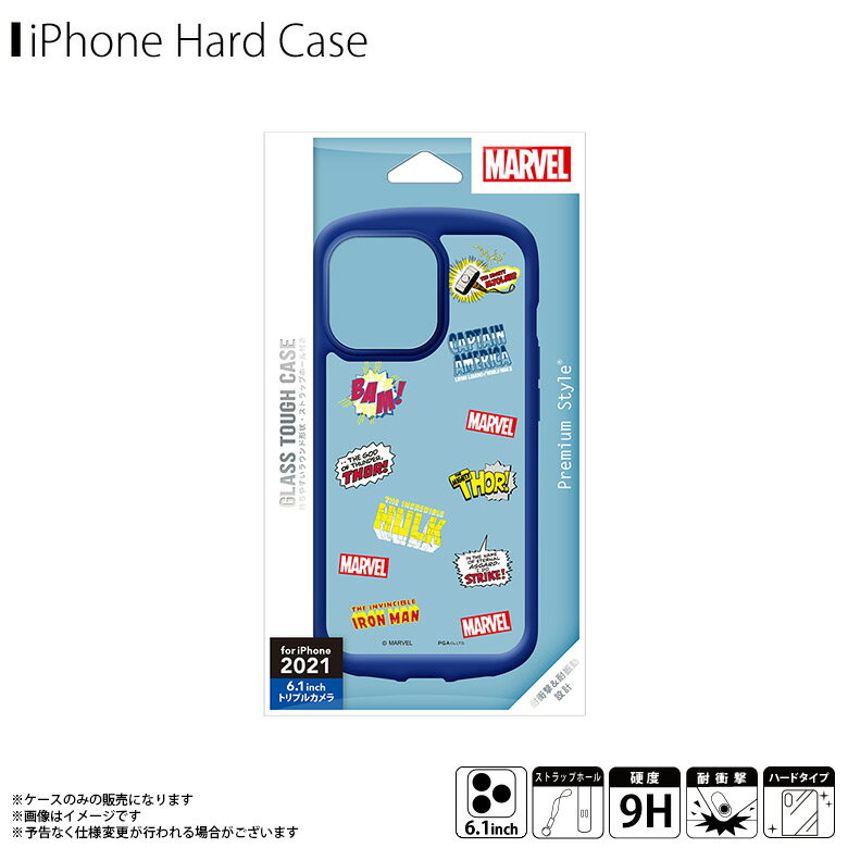 【iPhone13 Pro対応】 MARVELデザインのiPhone本体の色を生かせるクリア仕様のガラスタフケースです。 背面にシールや写真を入れて自分好みにカスタマイズすることもできます。 MIL規格（MIL-STD-810G)の2項目、...
