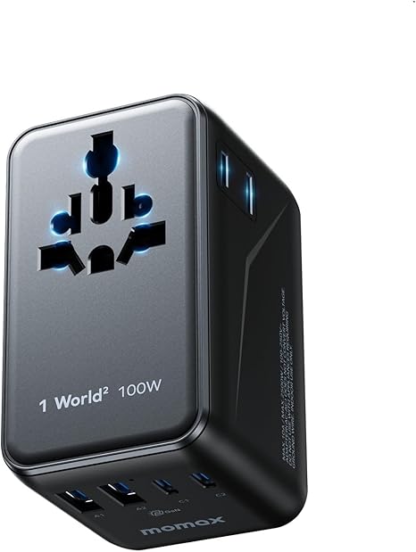 【最新改良型】 MOMAX最新バージョンの旅行用変換プラグは、同じ100Wの急速充電条件下で、従来のモデルよりもコンパクトで、より携帯性に優れています。さらに、新たにAC差込口が追加され、2つの充電器を同時に使用できるようになりました。合計...