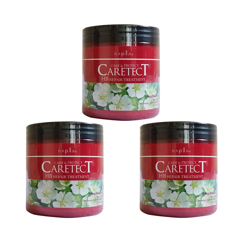 ナプラ ケアテクトHB リペアトリートメント お得な3個セット カラーや、パーマ、熱処理によるダメージヘアに適し、メドウフォーム油などの天然由来成分で髪を内部からいたわり、自然なツヤとまとまり感を与えます。 ◆ 商品名称：ケアテクトHB リ...