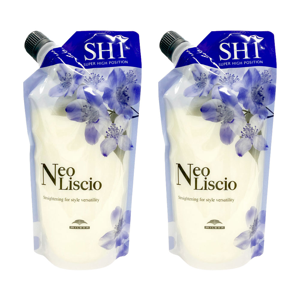 ミルボン NeoLiscio ネオリシオ SH 1剤 チオグリコール酸・高温整髪用アイロンを使用するコールド二浴式縮毛矯正剤[第1剤] ＜医薬部外品＞ お得な2個セット SUPER HIGH POSITION 内容量400g（1人1回使用量...