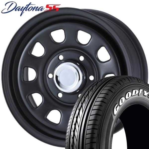 ★期間限定ラジアル★ MLJ（エムエルジェイ） DAYTONA SS（デイトナ SS） 15x6.0 ＋45 6H/139.7 フルマットブラック（艶無しBK）x4本 　　　　　　　＋ GOODYEAR（グッドイヤー） EAGLE＃1　NA...