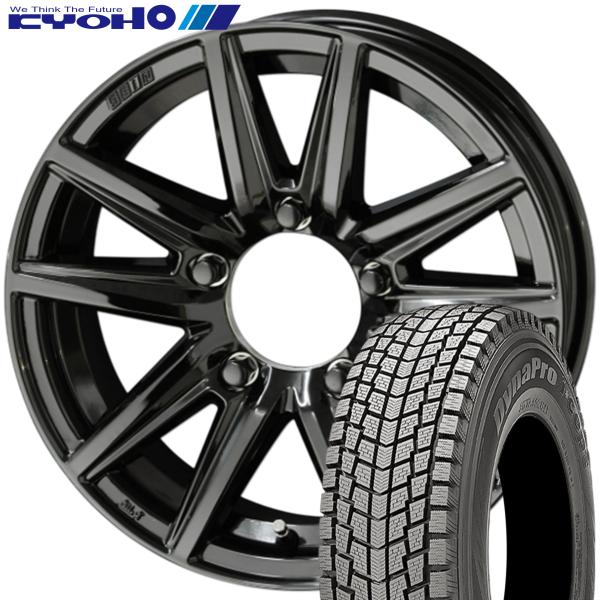 ★期間限定スタッドレス★ KYOHO【共豊】 ザイン-SS（SEIN SS） 16x5.5 ＋22 5H/139.7 艶ありブラック x4本 　　　　　　　＋ 2025年製 HANKOOK（ハンコック） WINTER RW08（ウインター ...