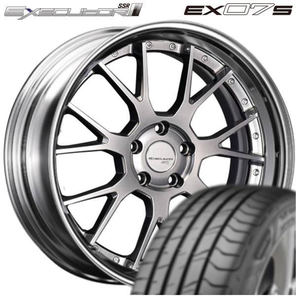 SSR EXECUTOR EX07S （エグゼキューター EX07S） 20x8.5 +37（NRディスク）5/120 チタンシルバー（TS）x4本 ※ステップリム 　　　　　　 + ●厳選国産タイヤ● 245/45R20 タイヤの銘柄は選...