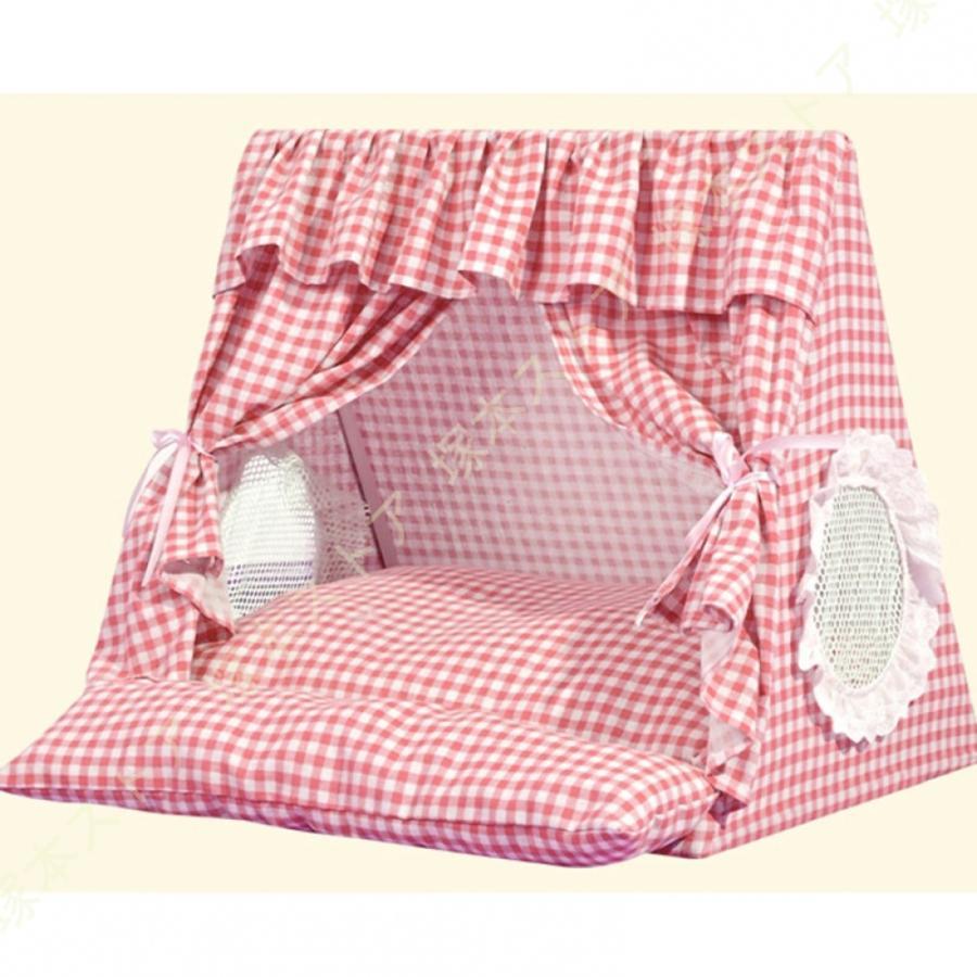 商品詳細素材：ポリエステル/綿サイズサイズ50x42x50cm特徴テントカーテンデザイン、夏は冷房の寒さ避け、ペットに直接冷たい風を当てないので、マットは両面使用可能冬は暖かい側でも使えます、夏に使えるクールサイド、夏にも冬にも使えます!底...