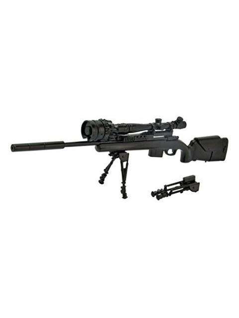 7.62×51mm口径のボルトアクション式狙撃銃M24SWSの改良型M24A2。 射手とのフィッティングが高められたアジャスタブル・ストックを採用。即応性を高めるべく、インナーマガジンを着脱式ボックスマガジンに変更。また、バレルを覆う形のサ...