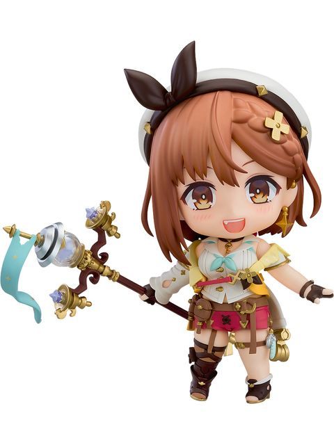 ゲーム『ライザのアトリエ2 ～失われた伝承と秘密の妖精～』より、「ライザ」がねんどろいどになって登場です！ 表情パーツ：「笑顔」「心配顔」「驚き顔」 オプションパーツ：「帽子」「スパークルレヴァリエ」「フィー背景シート」ほか 原型制作：七兵...