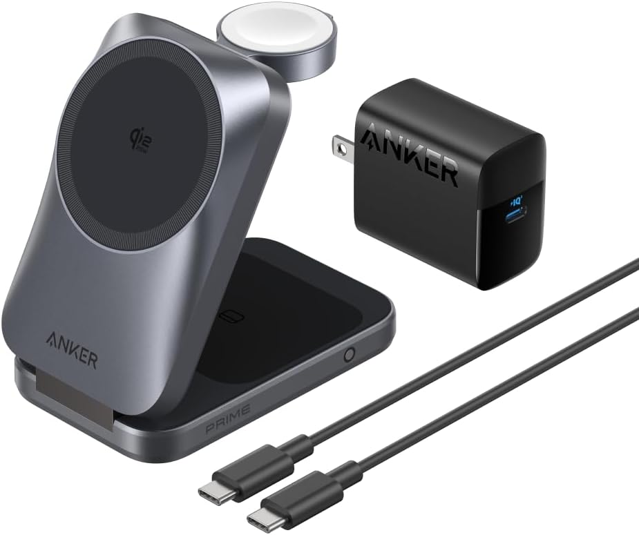 Qi2 25W認証取得済。最大25Wでのワイヤレス充電に対応：Qi2 25Wに対応したスマホへ最大25Wでマグネット式ワイヤレス充電が可能。iPhone 17 Proを約26分で50%以上充電 3台まとめてこれひとつ：これ1台でQi2 25...