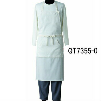 ・前中心丈95、ウエスト巾104、裾巾88、肩紐長さ76、各腰紐長さ80（cm）・材質：オックスフォード（綿100％）・マチ付ポケット（1）、肩紐・腰紐綾織テープ仕様、腰紐通しホール付QT7355-0 胸当エプロン 選べる7色 フリーサイズ...