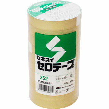 オフィスや飲食店で使いやすいテープです。積水化学工業 セキスイセロテープ No.252　18×35 10巻 セロ—テープ　業務用　透明　梱包 セロ セロハンテープ　オフィス　セキスイ 使い勝手の良いテープです オフィスや飲食店で使いやすいテ...