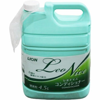 髪に自然なツヤをあたえるシアバターを配合。乾燥や摩擦から髪を守り、まとまりのある髪に仕上げます。レオナイス コンディショナー 4．5L ライオン リンス バス用品 大容量 詰替用 業務用 業務用洗剤をご家庭で 大量使用される方へ レオナイス...