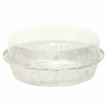 ケーキ用カップを小ロットで。クリスマス・バレンタイン・誕生日に。アルミ容器蓋付　No3417−P　5入 ケーキ用アルミカップ容器 使い捨てタイプ　アルミカップ容器透明蓋付 ケーキや焼き菓子などのオーブン調理に最適です。　本体と蓋がセットの小...