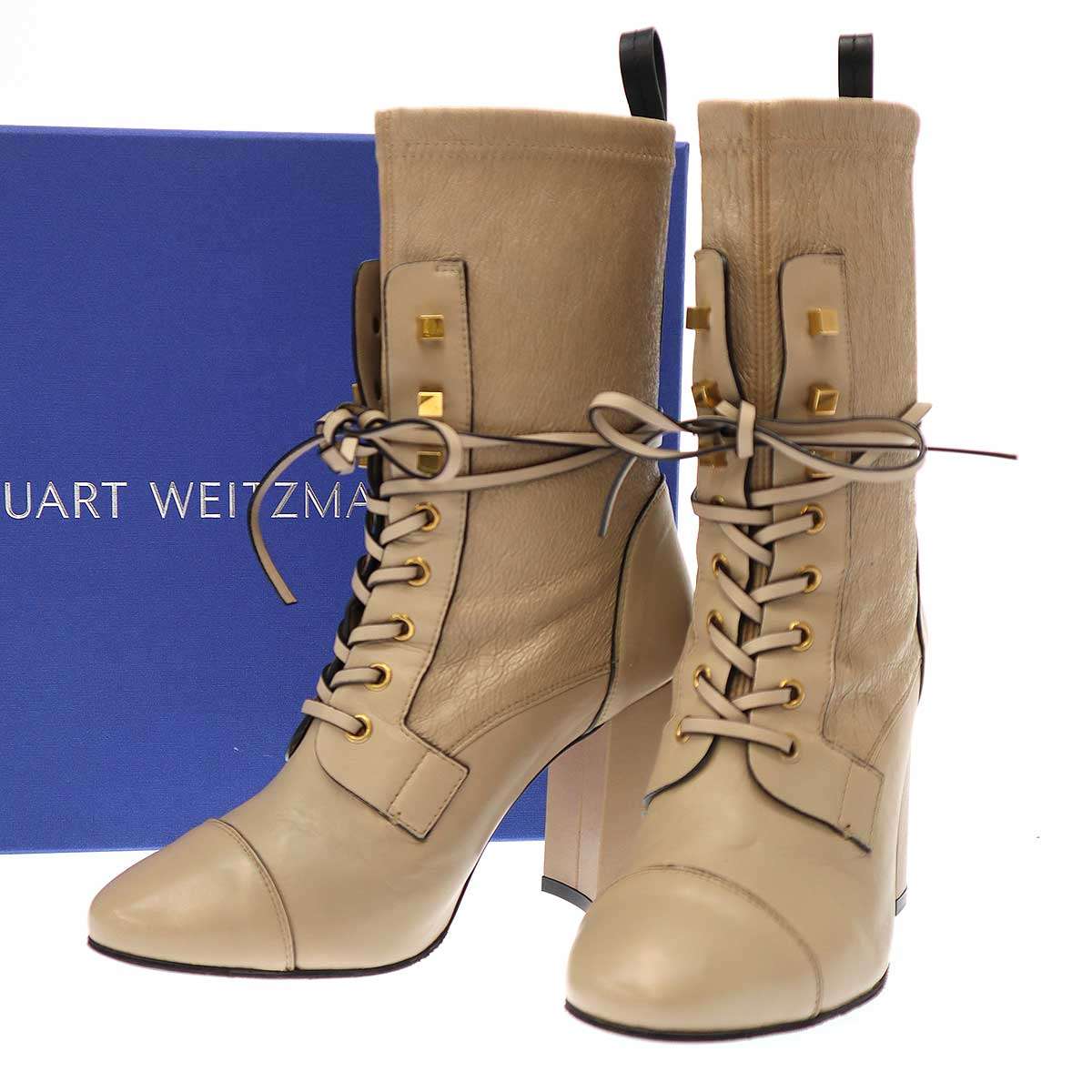 商品管理ID：ITLCENLSV6AW Stuart Weitzman スチュアート ワイツマン Veruka Lace-Up Boots レースアップチャンキーヒールブーツ コンディションについて コンディションランクの基準は、当社が設け...