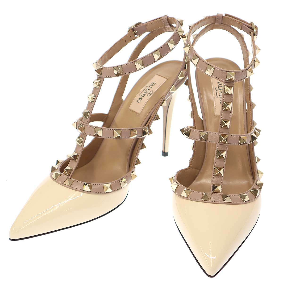 商品管理ID：IT51KTSM27PS VALENTINO GARAVANI ヴァレンティノ ガラヴァーニ ロックスタッズパテントストラップハイヒールパンプス コンディションについて コンディションランクの基準は、当社が設けた基準となります...