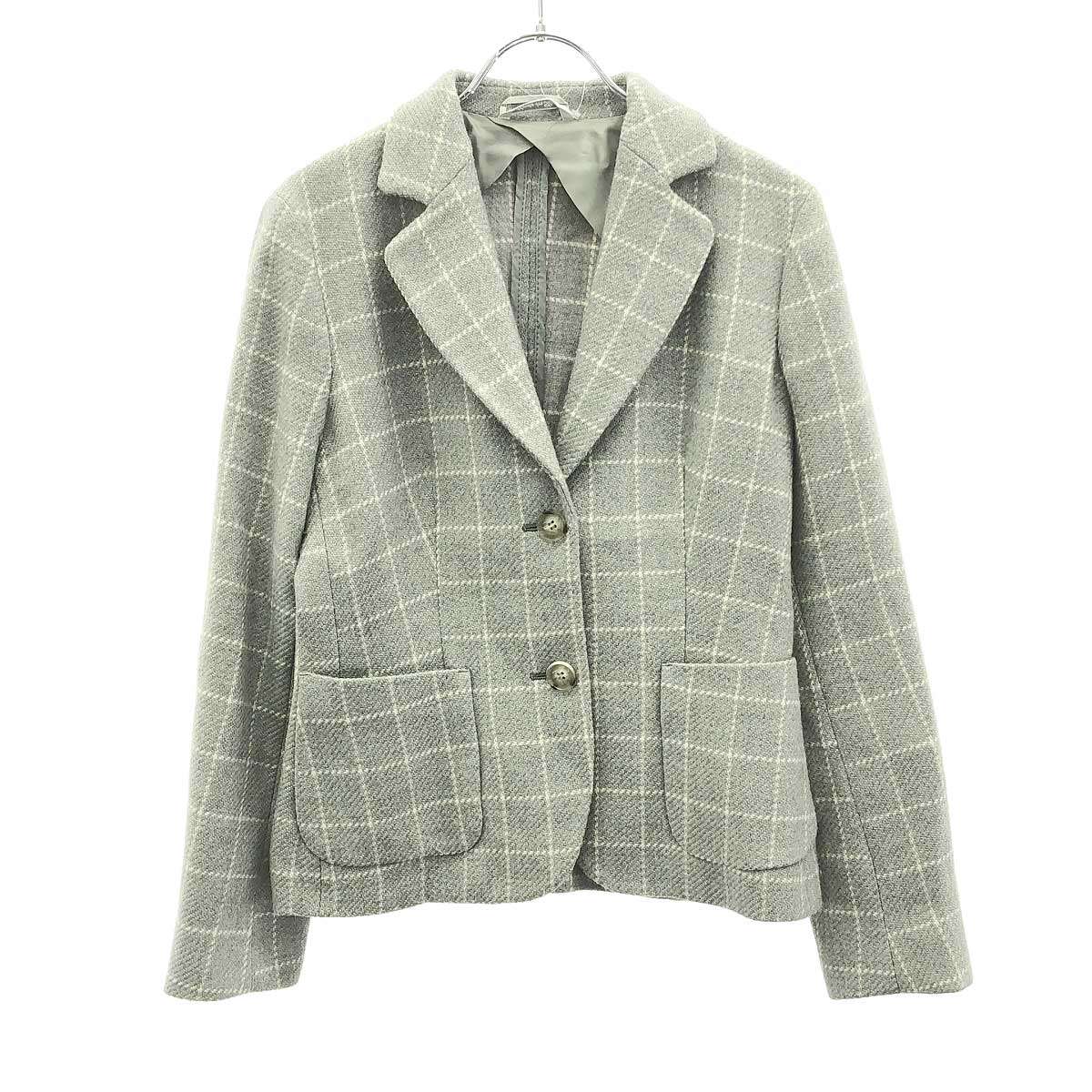 商品管理ID：ITTQY8IT0CA4 MaxMara マックスマーラ カシミヤ混ウーツチェックテーラードジャケット コンディションについて コンディションランクの基準は、当社が設けた基準となります。 感じ方には個人差がありますので、参考程...