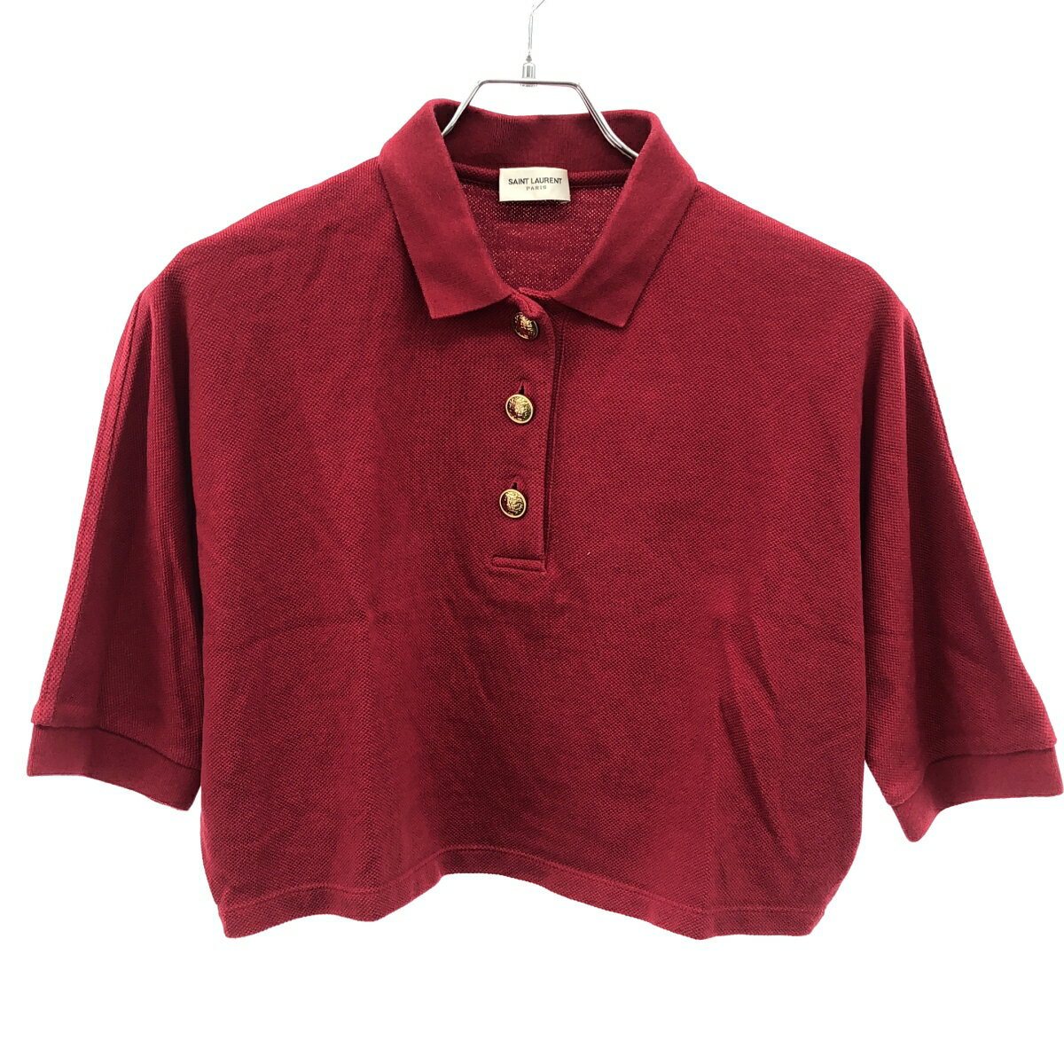 商品管理ID：IT86Y91CHQE8 SAINT LAURENT PARIS サンローラン パリ クロップドショートスリーブニットポロシャツ 693291 Y36UM 6258 コンディションについて コンディションランクの基準は、当社が...