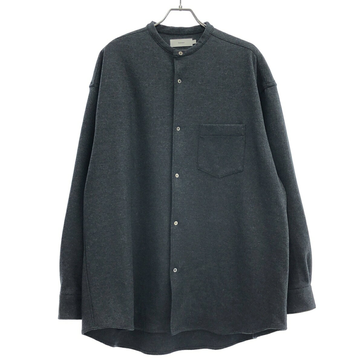 商品管理ID：ITNYXQLA1EQO Graphpaper グラフペーパー 25AW Wool Smooth Flannel Oversized Band Collar Shirt ウールスムースFLANNELオーバーサイズバンドカラーシ...