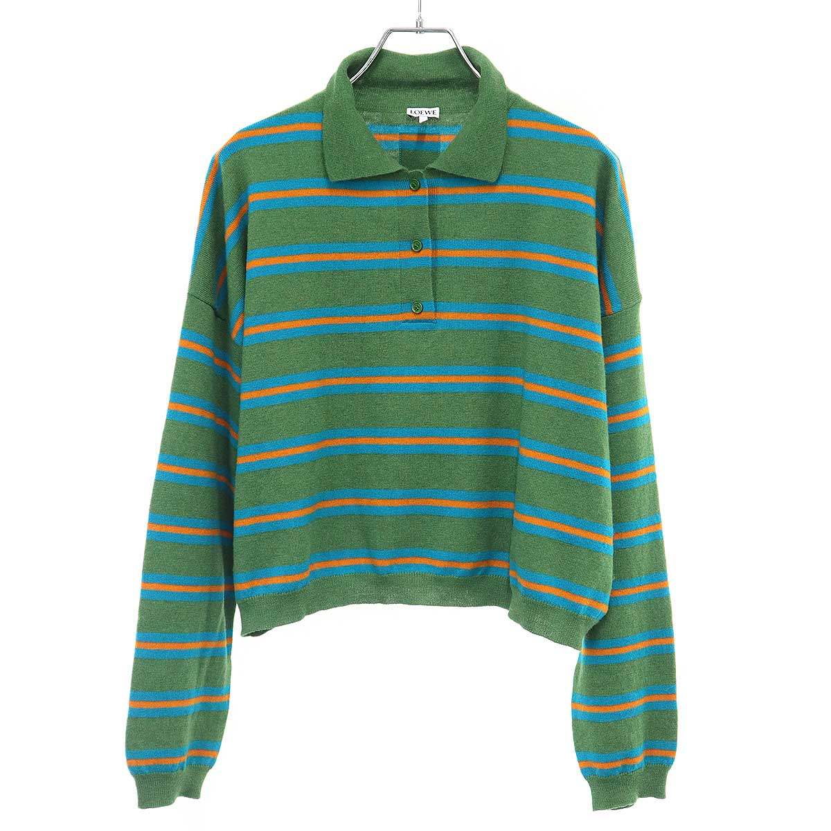 商品管理ID：ITLV97XGLZD8 LOEWE ロエベ 24SS クロップドワイドボーダーニットポロシャツ S359Y14KEZ コンディションについて コンディションランクの基準は、当社が設けた基準となります。 感じ方には個人差があり...