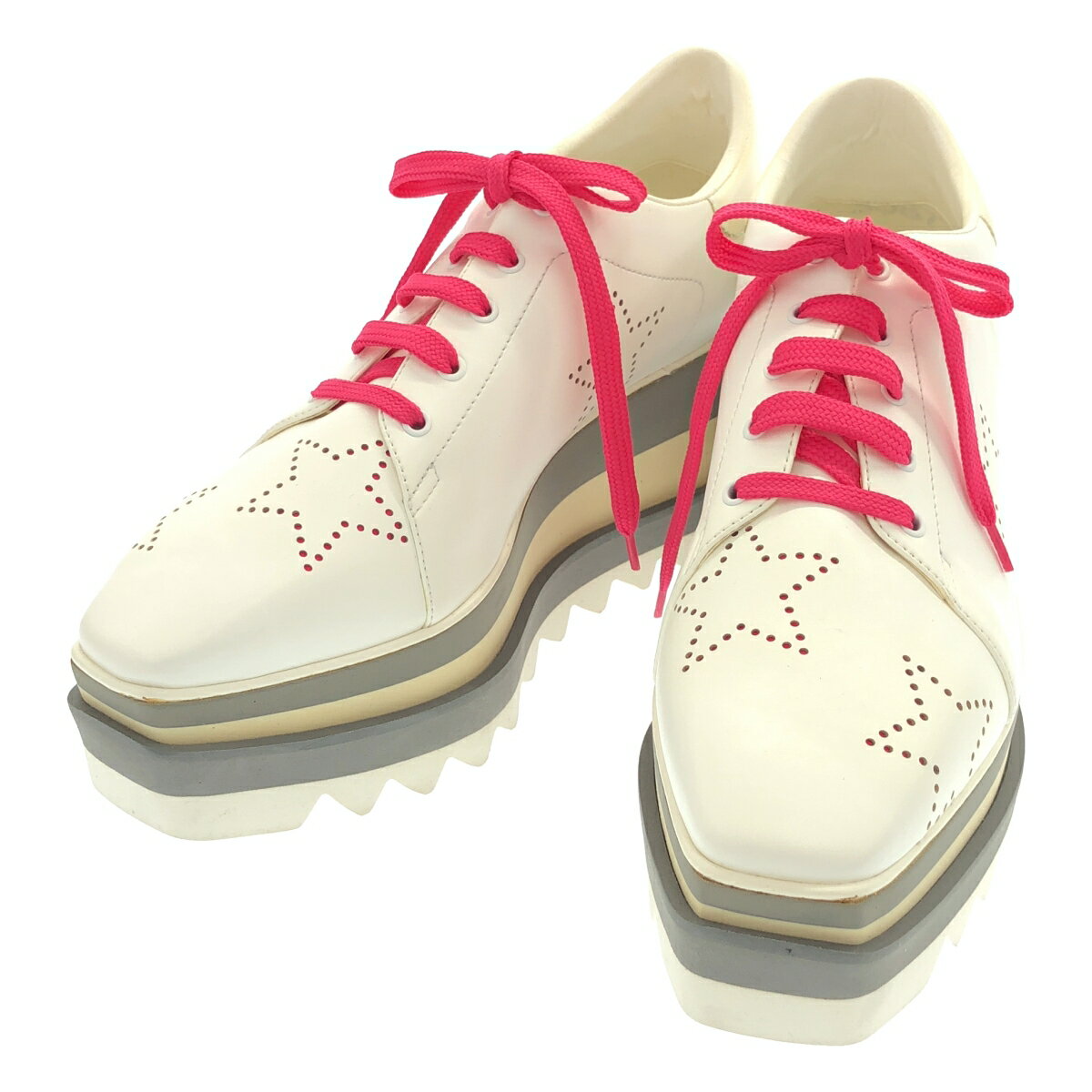 商品管理ID：ITETB4MMBLQU STELLA McCARTNEY ステラ マッカートニー Elyse Star Platform Derby スターパンチングデザインシューズ 501742 コンディションについて コンディションラン...