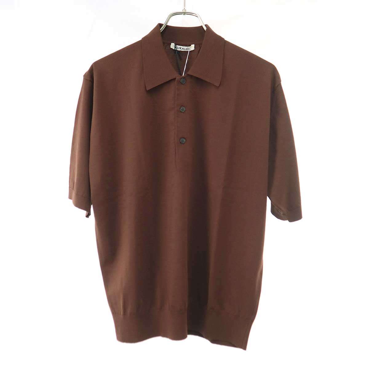 商品管理ID：IT9ALISXD7BY AURALEE オーラリー 25SS SUPER HIGH GAUGE COTTON KNIT POLO ショートスリーブニットポロシャツ A25SP02KA コンディションについて コンディションラ...