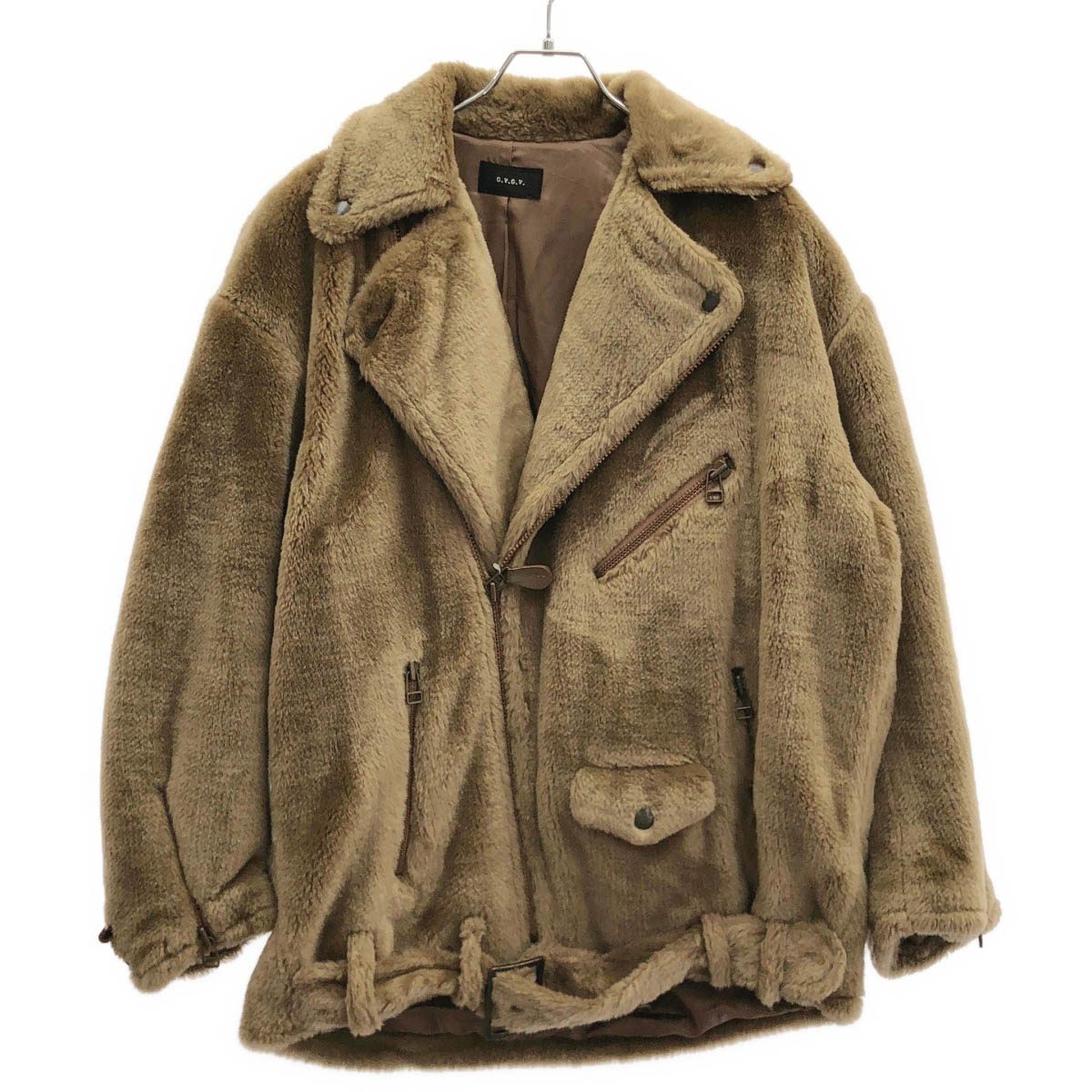 商品管理ID：ITEHUQV9R5TS G.V.G.V ジーヴィジーヴィ 16AW FAUX FUR LACE UP BIKER JACKET ファーバイカージャケット GV1631021 コンディションについて コンディションランクの基準...