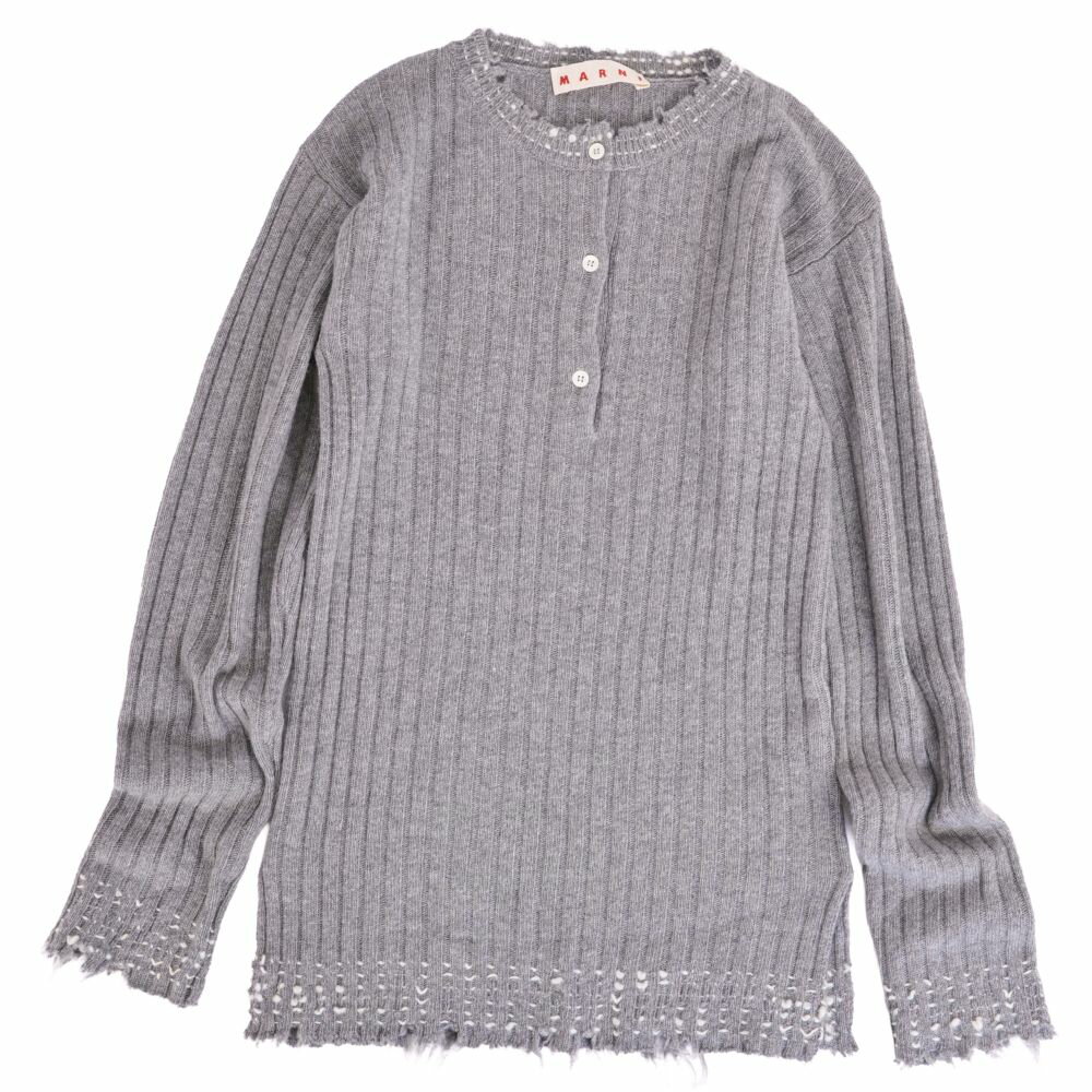 ■商品名マルニ MARNI ニット 2022 デストロイ セーター ロングスリーブ 長袖 ウール トップス レディース グレー サイズ46■状態説明・柔らかく上質なウール素材を使用した、MARNI「2022シーズン」ロングスリーブニットです...