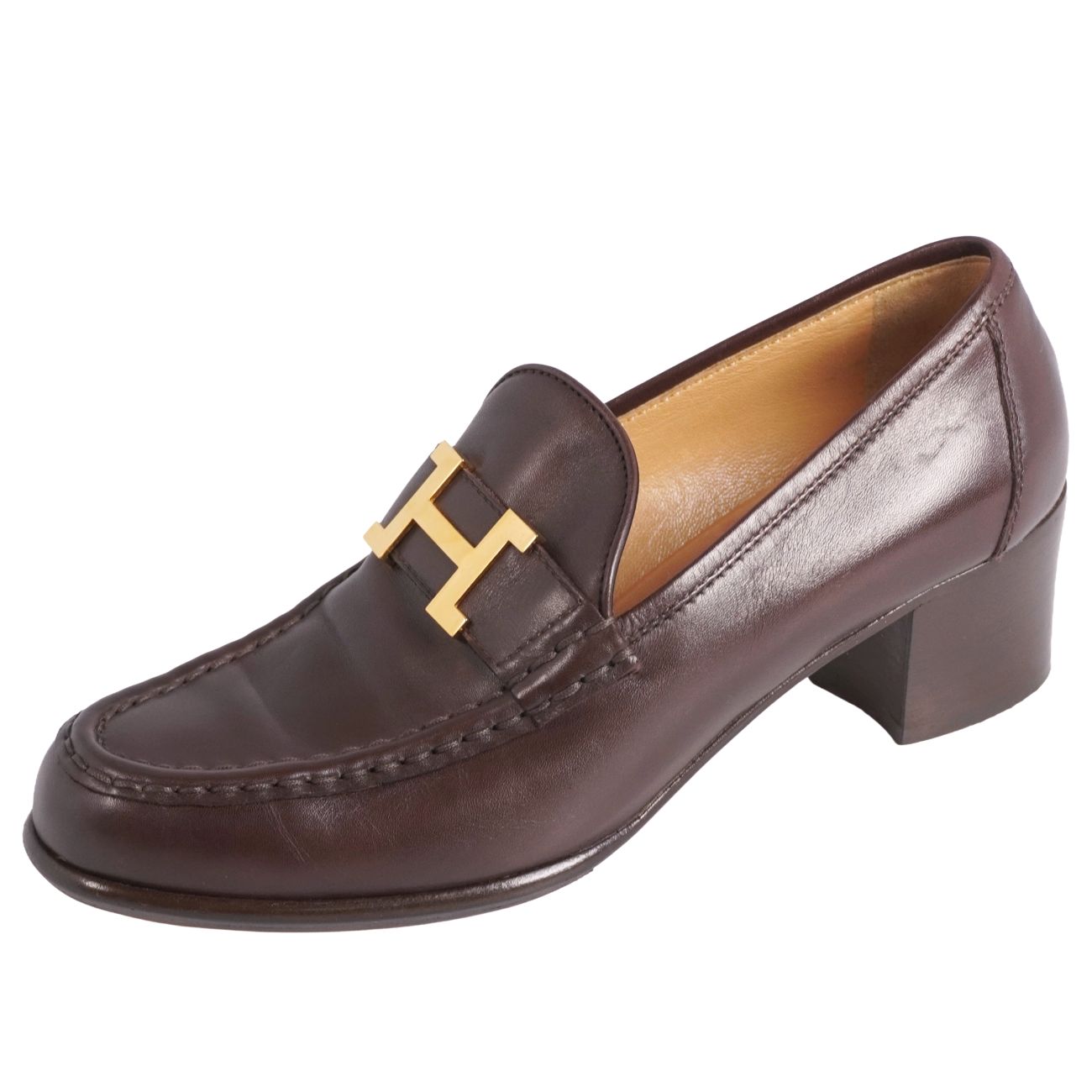 ■商品名エルメス HERMES ローファー モカシン コンスタンス Hロゴ金具 レザー シューズ 靴 レディース イタリア製 ブラウン サイズ37(24cm相当)■状態説明・上質なレザーを贅沢に使用した、HERMESのローファーです♪・ブラ...