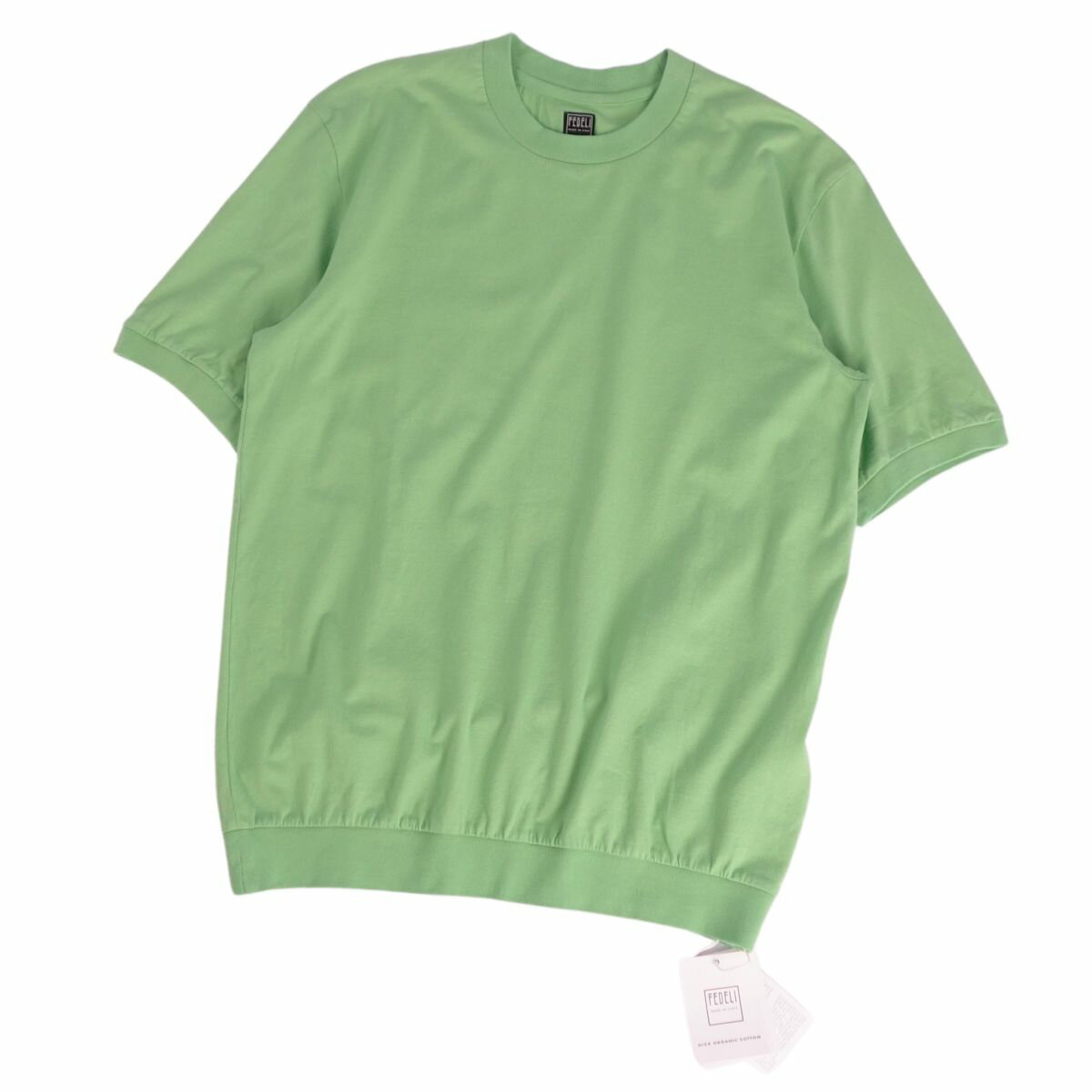 ■商品名フェデリ FEDELI Tシャツ カットソー ショートスリーブ 半袖 無地 イタリア製 コットン トップス メンズ ライムグリーン サイズL■状態説明・肌触りの良いコットン素材を使用した、FEDELIのTシャツです♪・鮮やかなカラー...