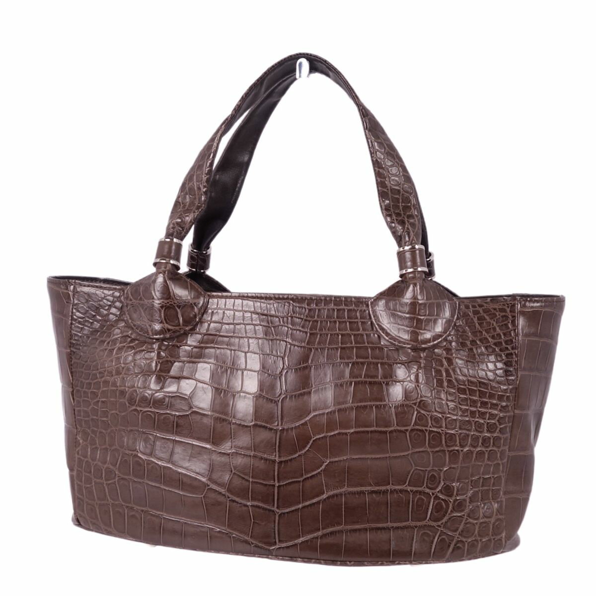 ■商品名ビスモ BISMO JRA バッグ ハンドバッグ トートバッグ マットクロコ ワニ革 カバン レディース ブラウン サイズ-■状態説明・柔らかい質感に風格漂うマットな風合。高い人気と価値を誇る希少な「マットクロコダイル」を 贅沢に使...