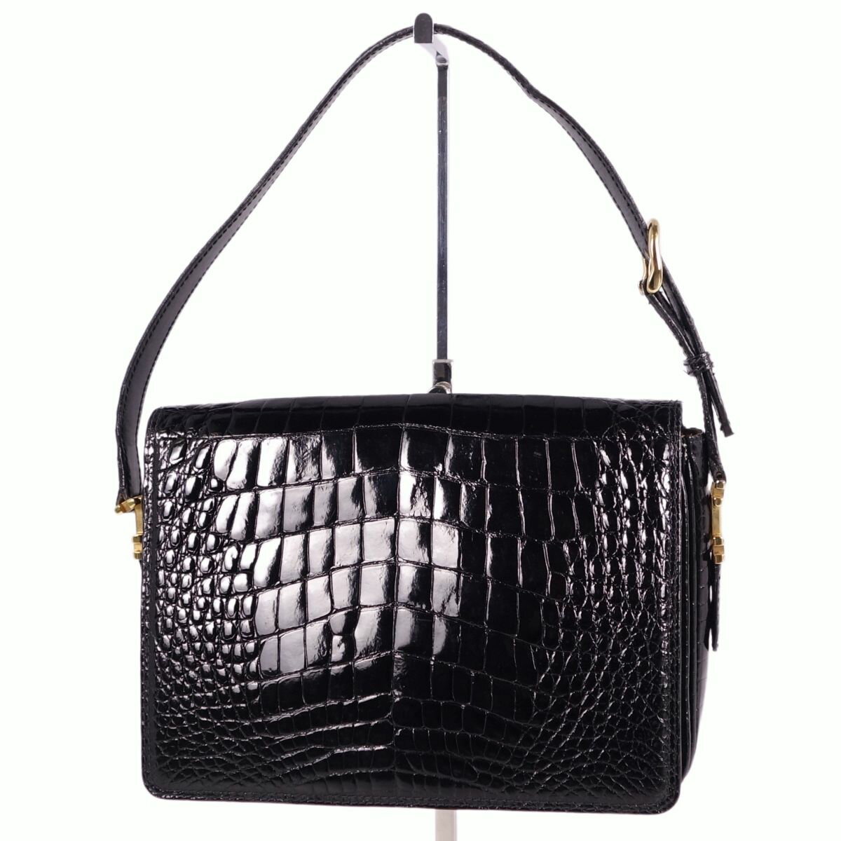 ■商品名ミラ ショーン mila schon バッグ ハンドバッグ シャイニークロコ ワニ革 カバン レディース ブラック サイズ-■状態説明・高級感溢れるシャイニークロコ(ワニ革)を贅沢に使用したハンドバッグです♪・シックなカラーリングが...