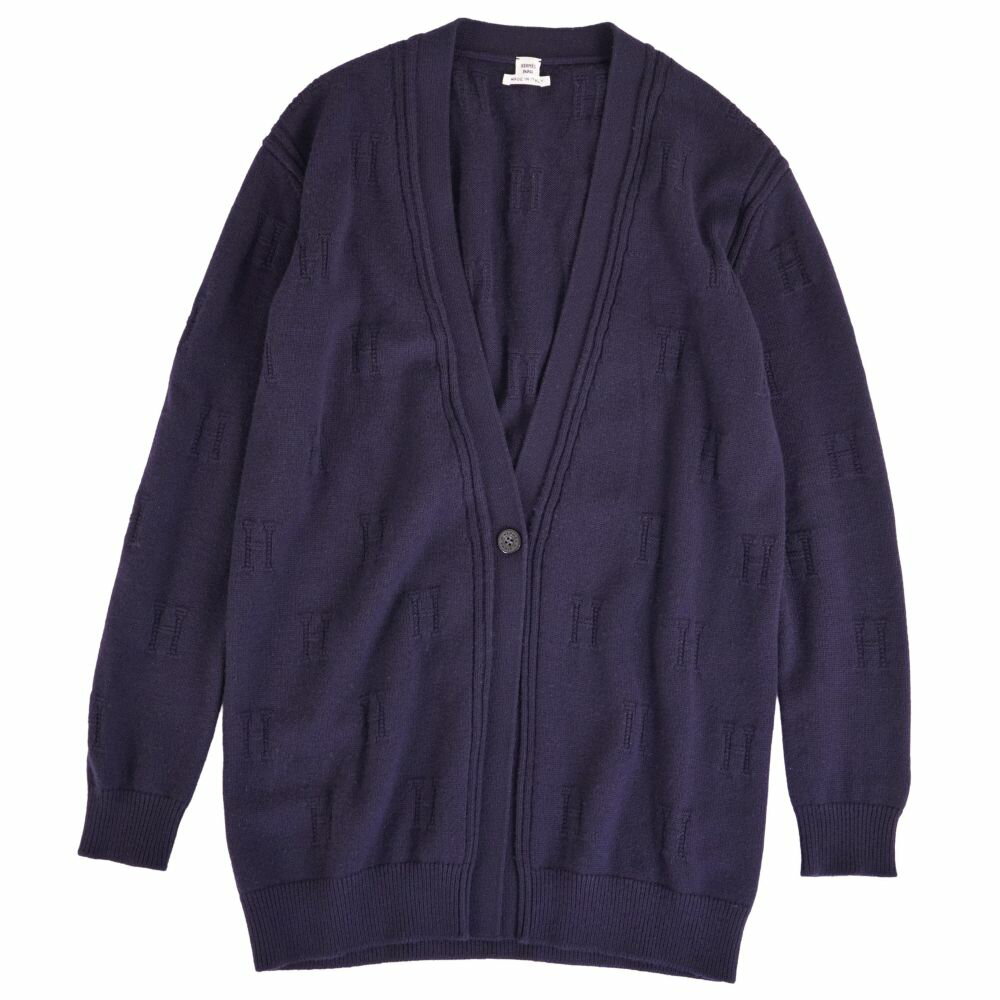■商品名エルメス HERMES カーディガン 19AW ニット Hロゴ ウール トップス レディース イタリア製 ネイビー サイズ34(XS相当)■状態説明・柔らかく上質なウール素材を使用した、HERMESのニットカーディガンです♪・ネイビ...