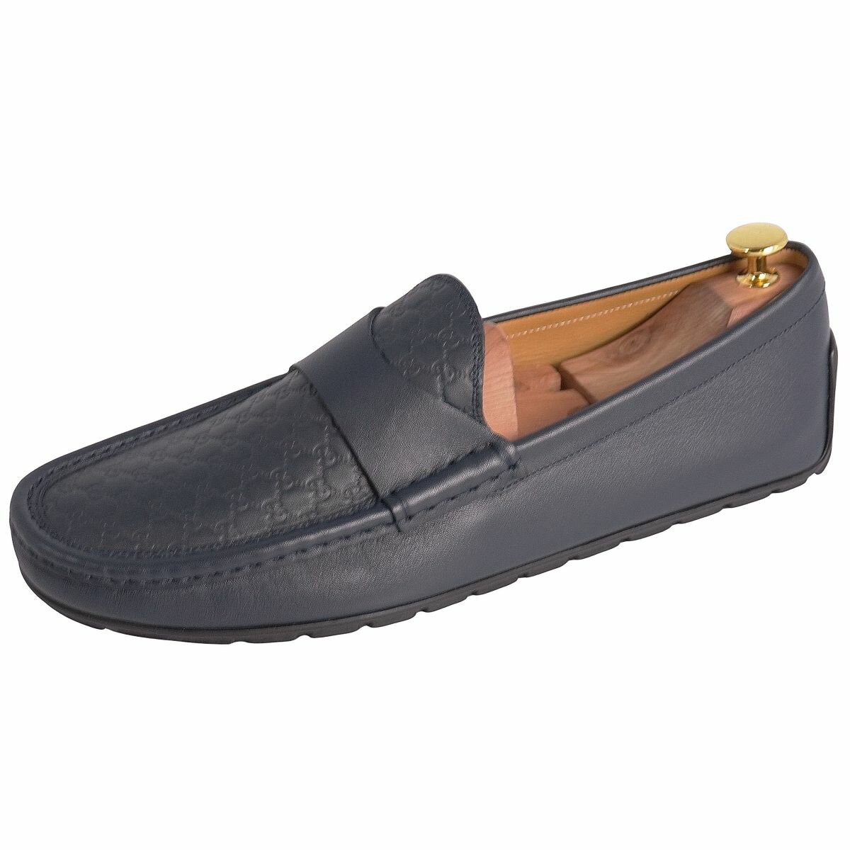 ■商品名グッチ GUCCI ローファー モカシン ドライビングシューズ マイクロ グッチシマ GG柄 シューズ 靴 メンズ イタリア製 ネイビー サイズ10.5(29.5cm相当)■状態説明・上質なレザー素材を使用した、GUCCIのドライビ...