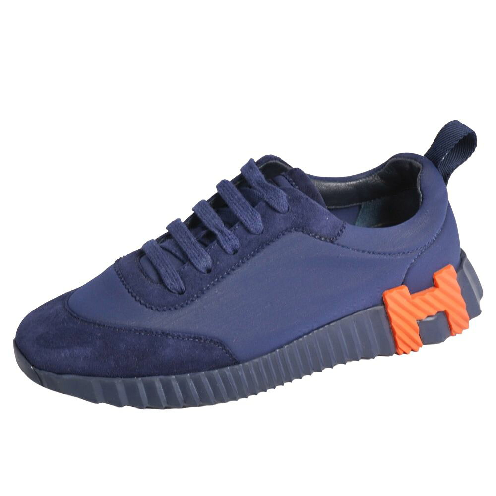 ■商品名エルメス HERMES スニーカー 2020 BOUNCING バウンシング ローカット Hロゴ ファブリック シューズ 靴 レディース ネイビー サイズ35.5(22.5cm相当)■状態説明・柔らかなファブリック素材を使用した、H...