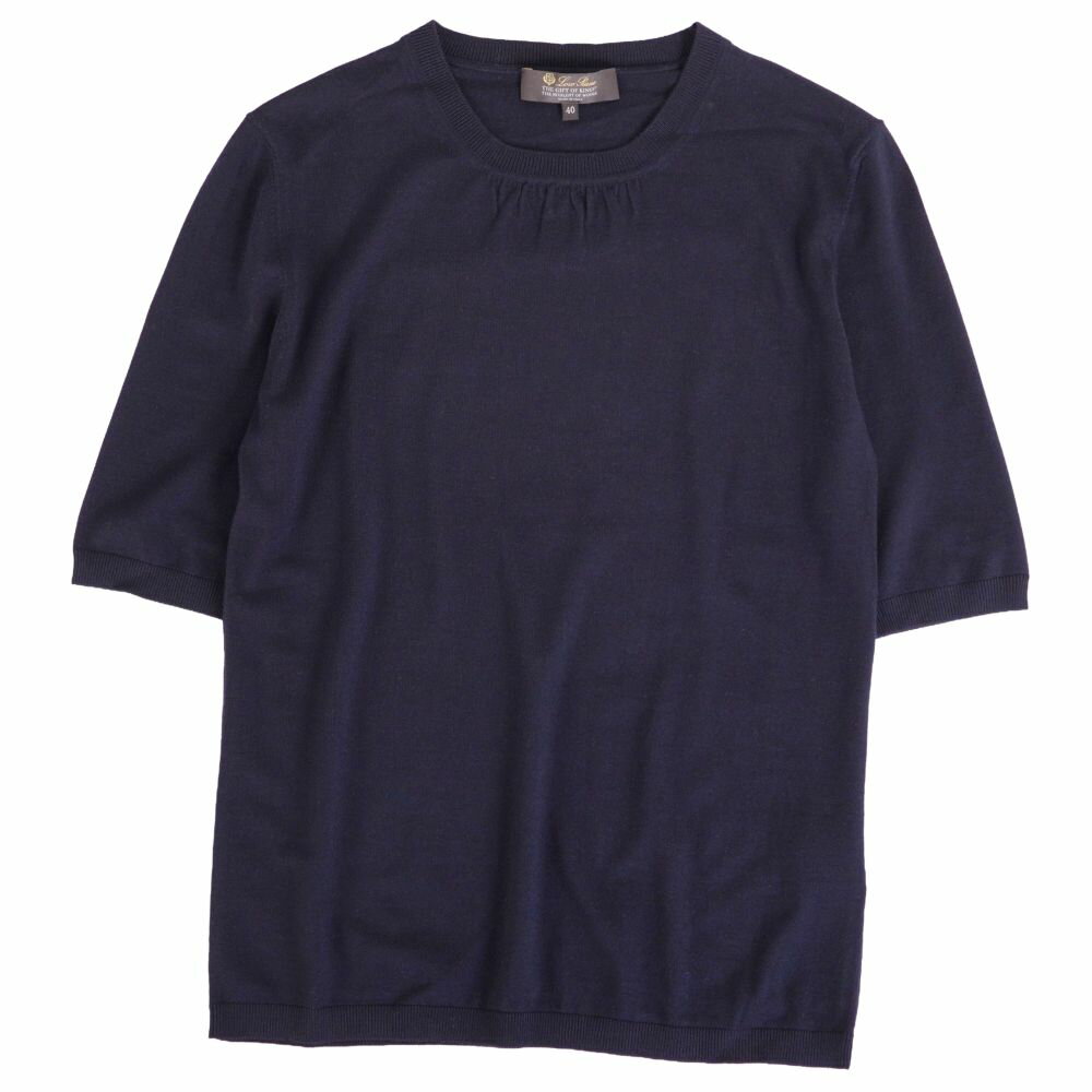 ■商品名ロロピアーナ Loro Piana ニット THE GIFT OF KINGS THENOBLEST OF WOOL ウール トップス レディース イタリア製 ネイビー サイズ40(M相当)■状態説明・とても柔らかく上質なTHE N...