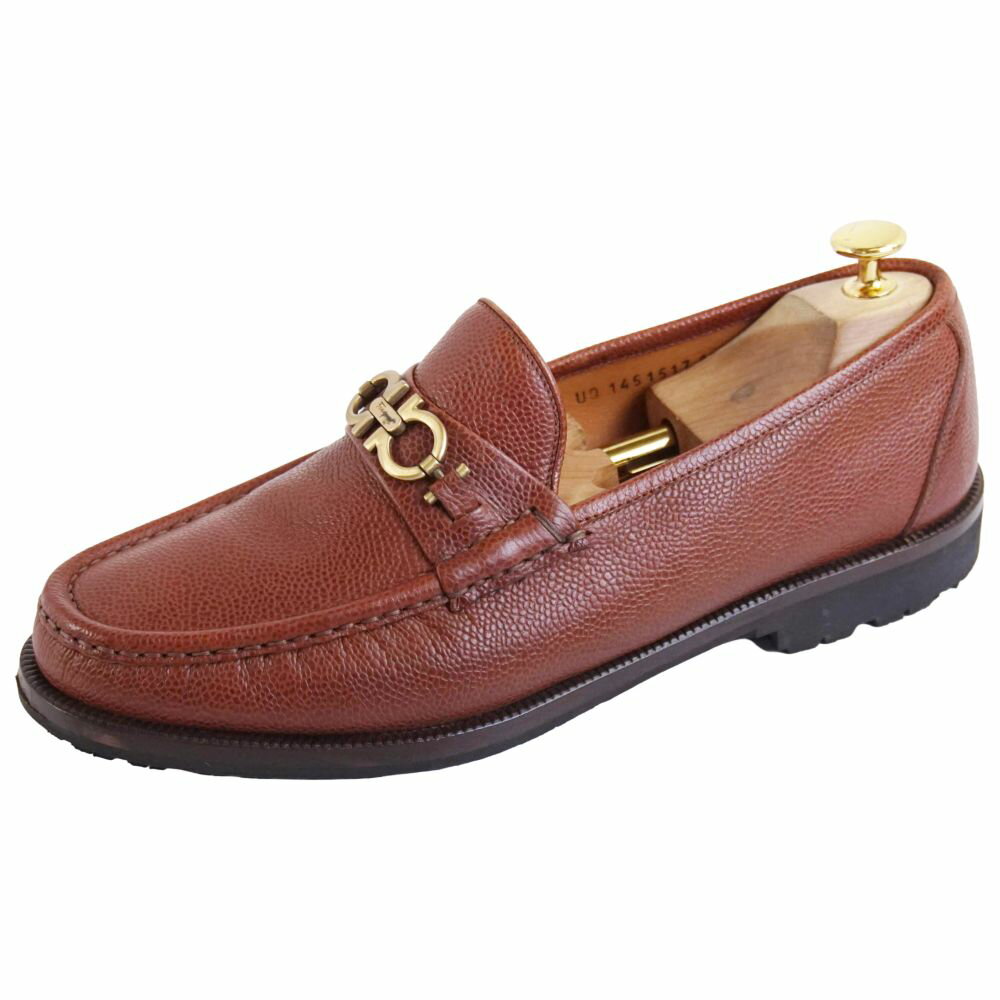 ■商品名サルヴァトーレ フェラガモ Salvatore Ferragamo ローファー モカシン ビジネスシューズ ガンチーニ レザー シューズ 革靴 メンズ イタリア製 ブラウン サイズ10EE(28cm相当)■状態説明・上質なレザーを贅...