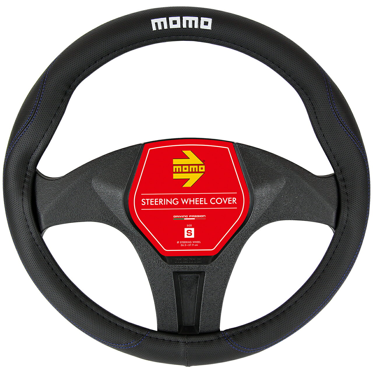 当店はイタリアミラノMOMO正規代理店の直営店です 　◆シリーズ 　COMFORT（コンフォート） 　◆デザインコード 　W11BBSJ 　◆カラー 　Black-Blue, White MOMO logo 　(ブラック＆ブルーステッチ) ...