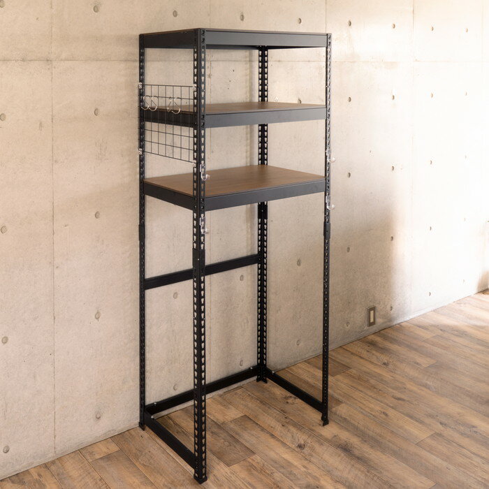 【ペール上・洗濯機・冷蔵庫ラック MK-L63N】はコチラ 【商品名】 ペール上・洗濯機・冷蔵庫ラック MK-L83 【サイズ】 MK-L83N（ホワイト/ブラック）幅82cm サイズ 幅82×奥行44×高さ180cm 重　量 約16kg ...