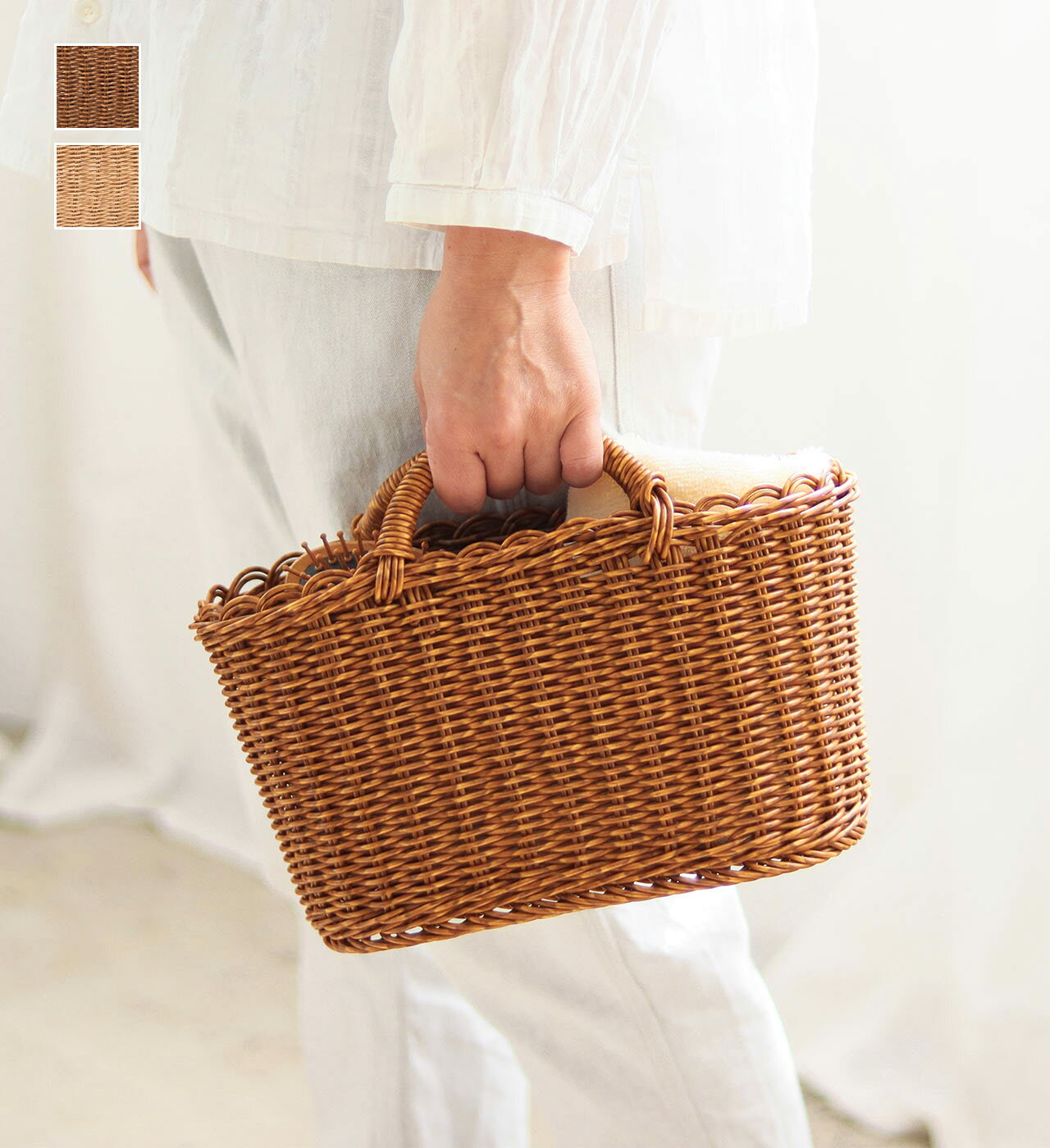 【Creer 2024 NEW ITEM CATALOGUE 20】シリーズはコチラ 【商品名】 ユティル オーバルハンドルバスケット Sサイズ(2色) UTILE 【品番】 92240009：ブラウン 92440022：ナイール 【JAN...